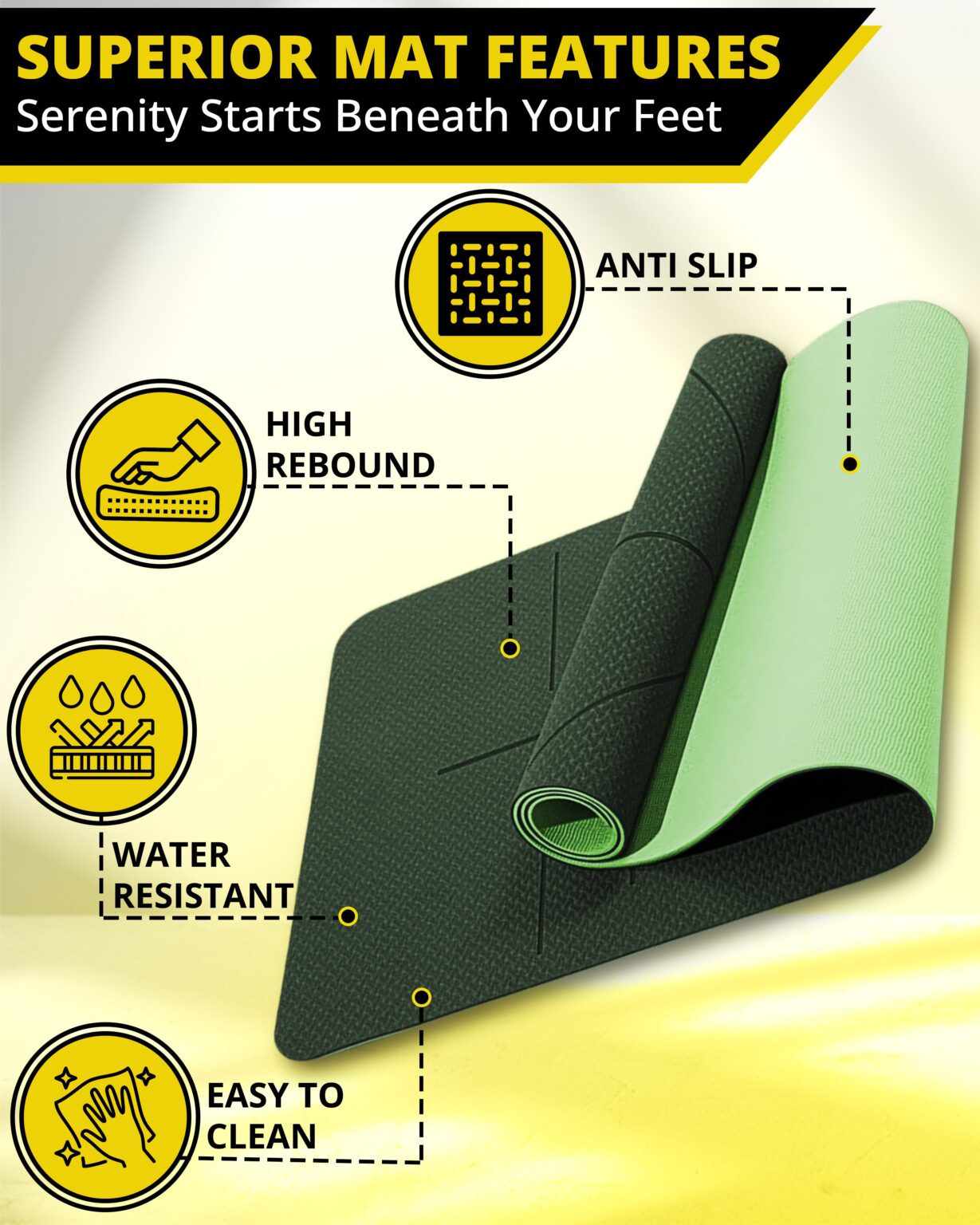 Anti-slip 6mm TPE Yoga Mat: Non-Slip with Carry Bag