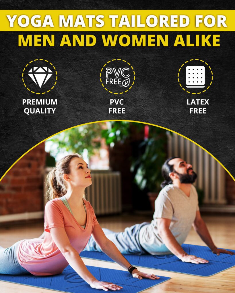 Captivating 6mm TPE Yoga Mat with Alignment Lines - Non-Slip, Eco ...