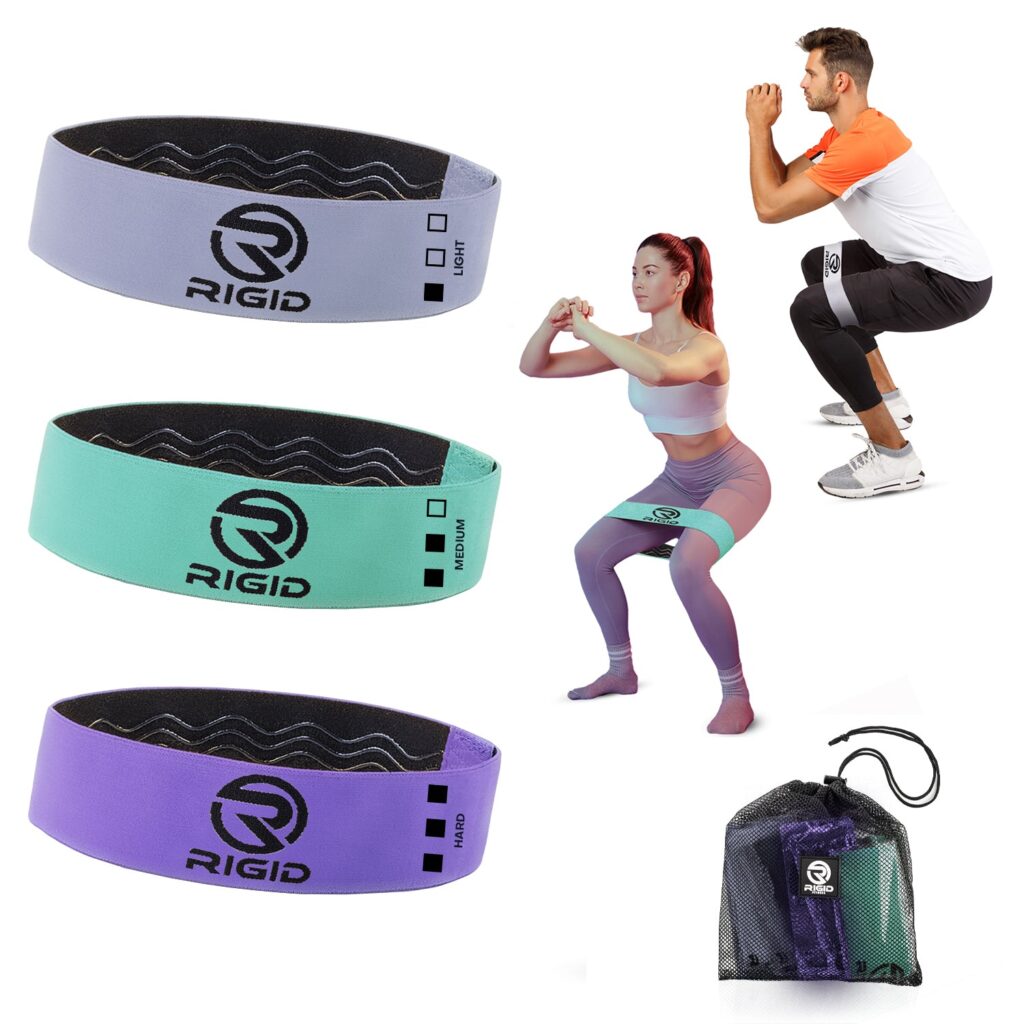 Powerful Fabric Hip Resistance Bands - 3-Level Non-Slip Glute & Leg ...